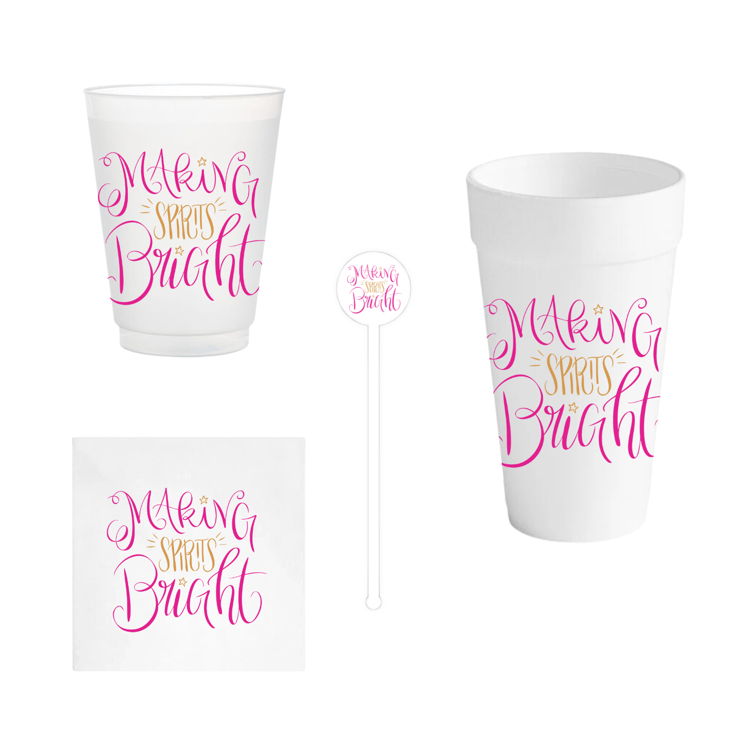 Making Spirits Bright Holiday Cups & Napkins – Ellis Hill