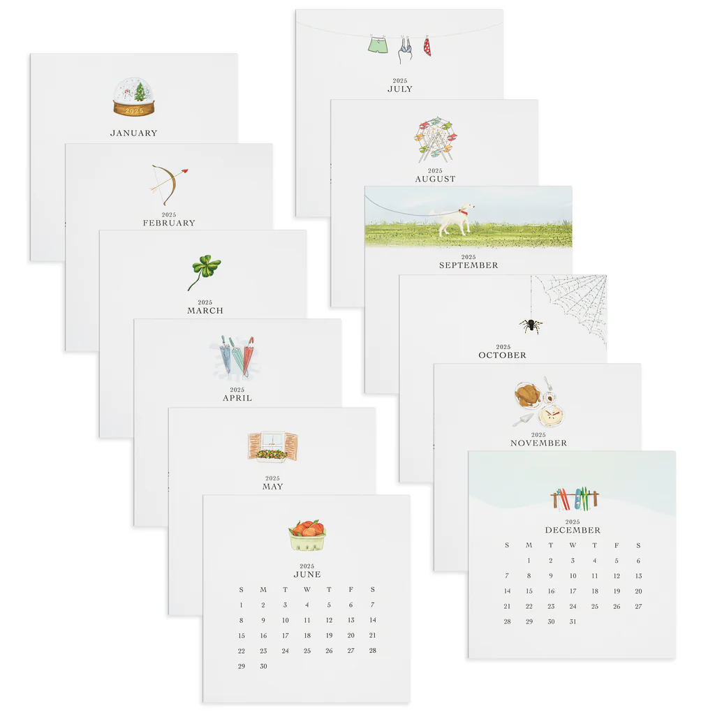 2025 Tailored Desk Calendar with Black Easel – Ellis Hill